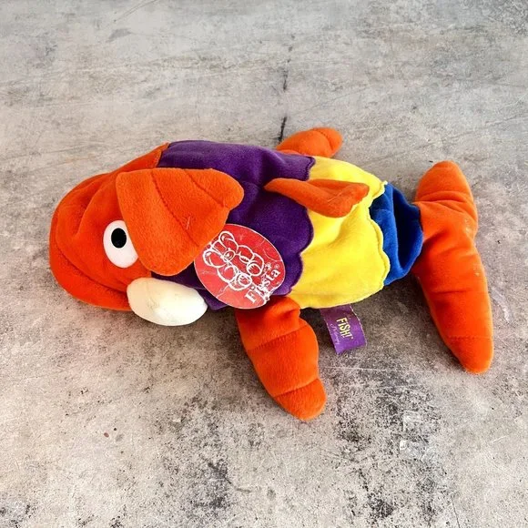 Toys | Fiesta Plush Gus 13 Colorful Orange Fish Soft Toy Stuffed Bean ...